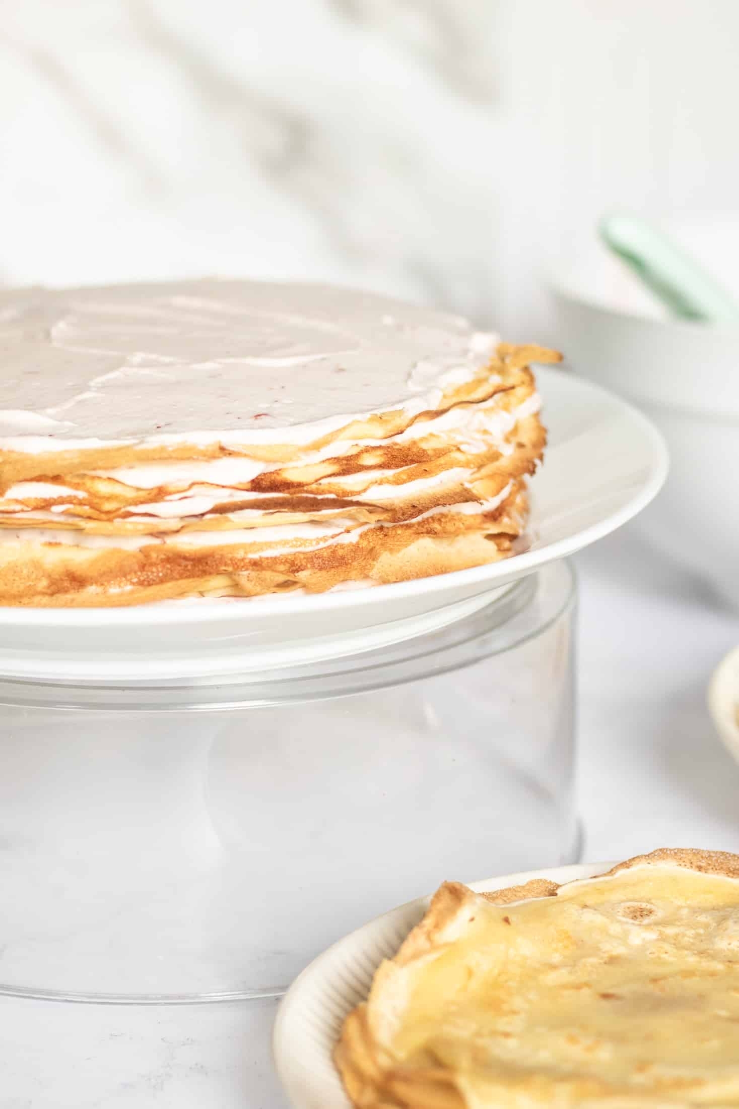 French Elegance in Every Layer: Mille Crêpe Cake With Jam and Whipped ...